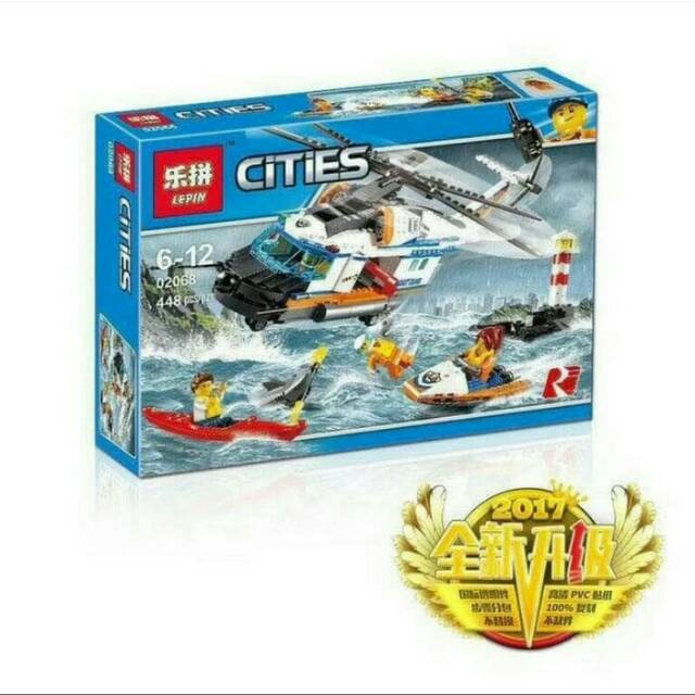 Jual MAINAN LEGO BRICK LEPIN CITIES POLICE DUTY RESCUE HELICOPTER 02068 ...