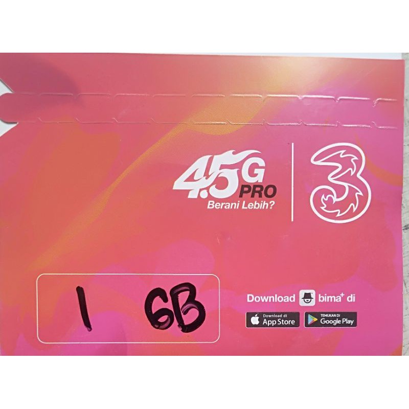 Jual KARTU PERDANA THREE / TRI AON 1GB | Shopee Indonesia