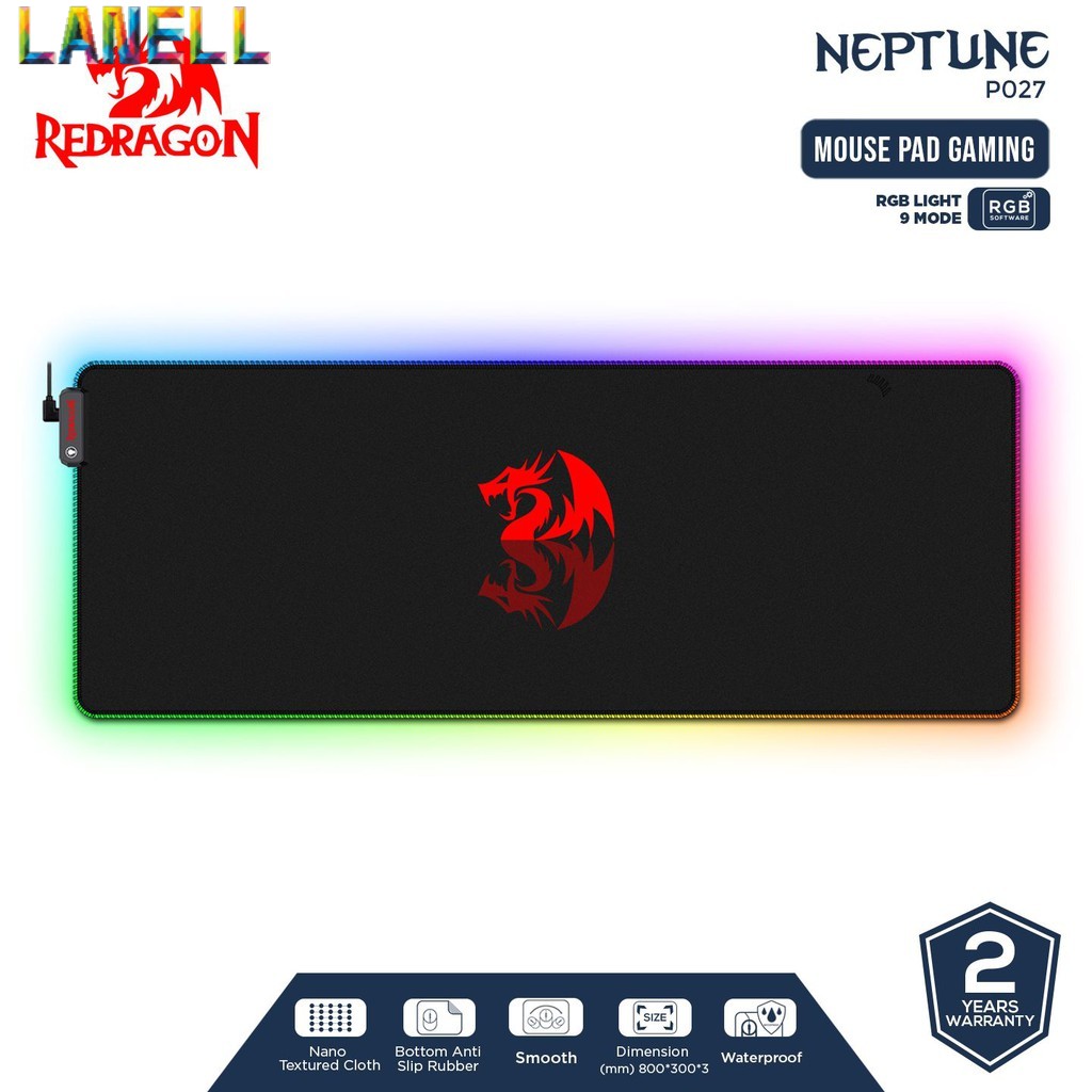 Jual Redragon Gaming Mousepad RGB NEPTUNE - P027 Mouse Gaming Murah ...