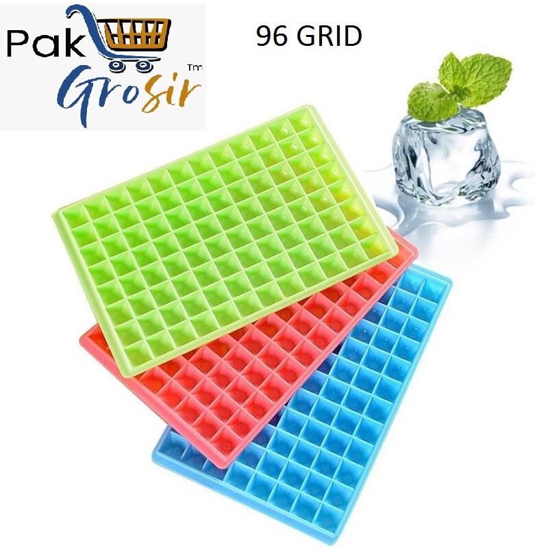 Jual Cetakan Es Batu Kubus Kotak Diamond / Tempat Ice Cube Tray 96 Grid ...
