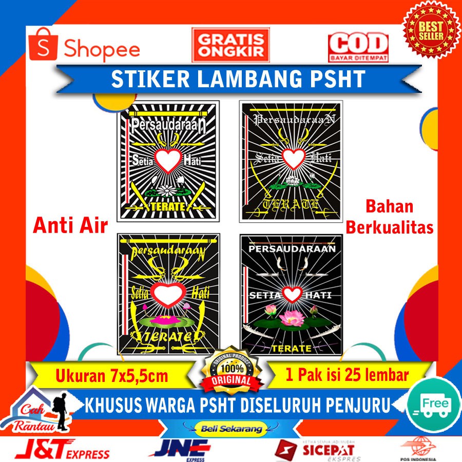 Jual Stiker Lambang Bedge Pencak Silat PSHT Logo Pencak Silat SH Terate Hati Bersinar Tempelan ...