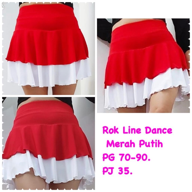 Jual Rok Line Dance Spesial Agustusan / Rok Celana Line Dance Merah ...