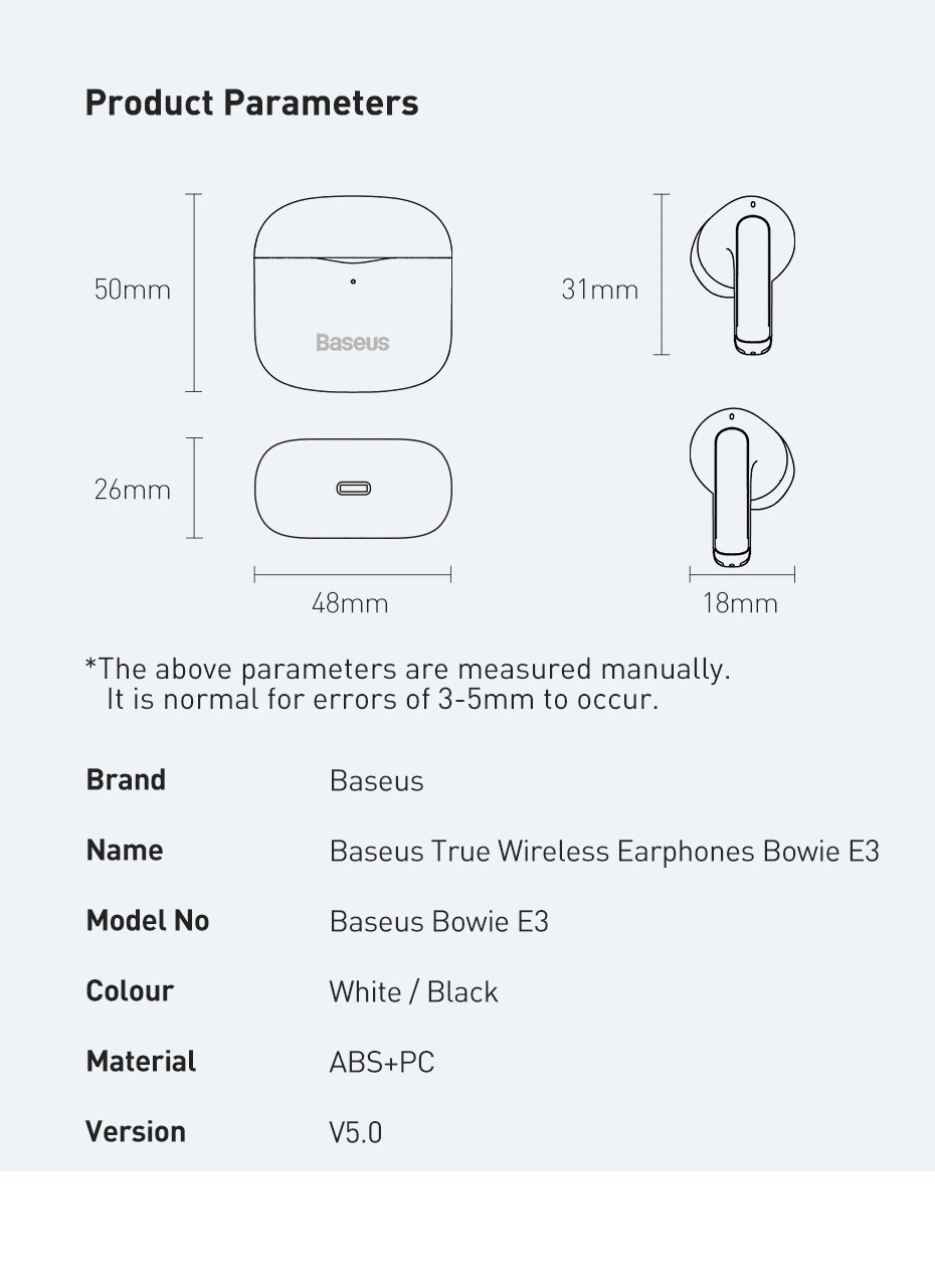 Jual Baseus Bowie E3 True Wireless Bluetooth Earphone Earbuds | Shopee ...