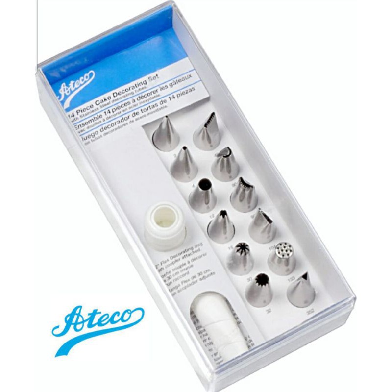 Jual 14 pieces spuit Ateco korea ori spuit dekorasi butter cream impor ...