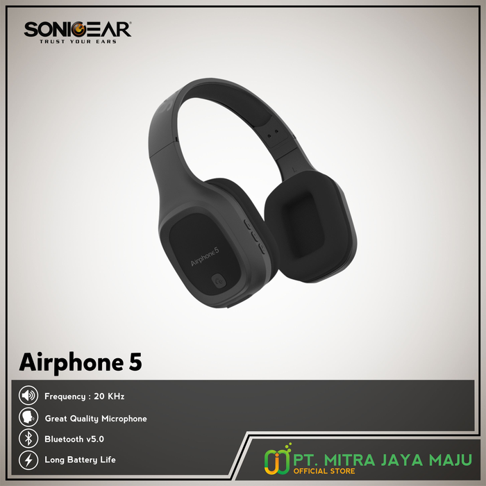 Jual Sonicgear Airphone 5 Bluetooth Headphone with Mic - Hitam | Shopee ...