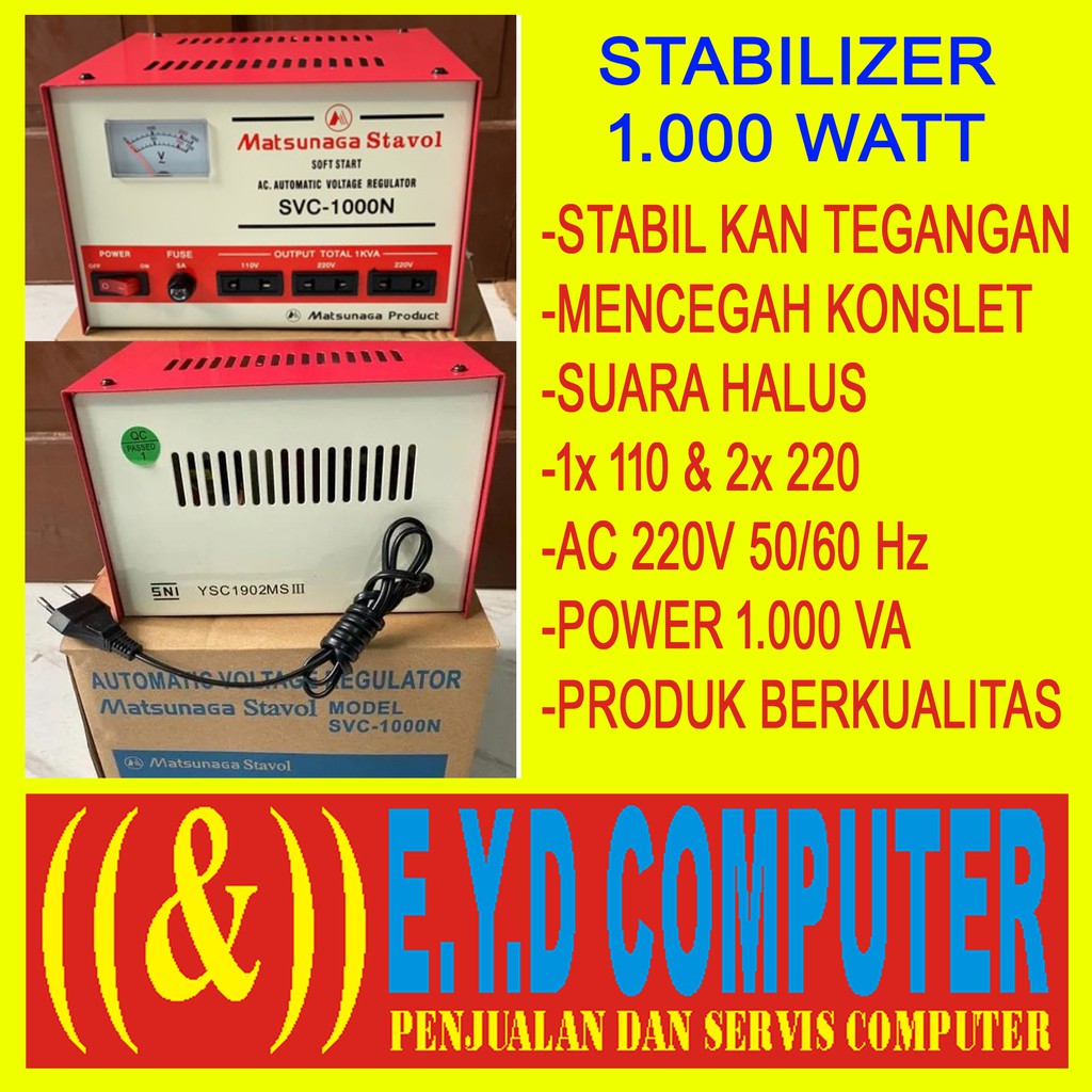 Jual STABILIZER MATSUNAGA 1000 W WATT STAVOL STABILIJER STABIL WAT | Shopee Indonesia