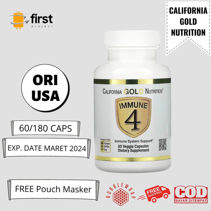 Jual California Gold Nutrition Immune 4 System 60 180 Caps Vitamin Vit ...