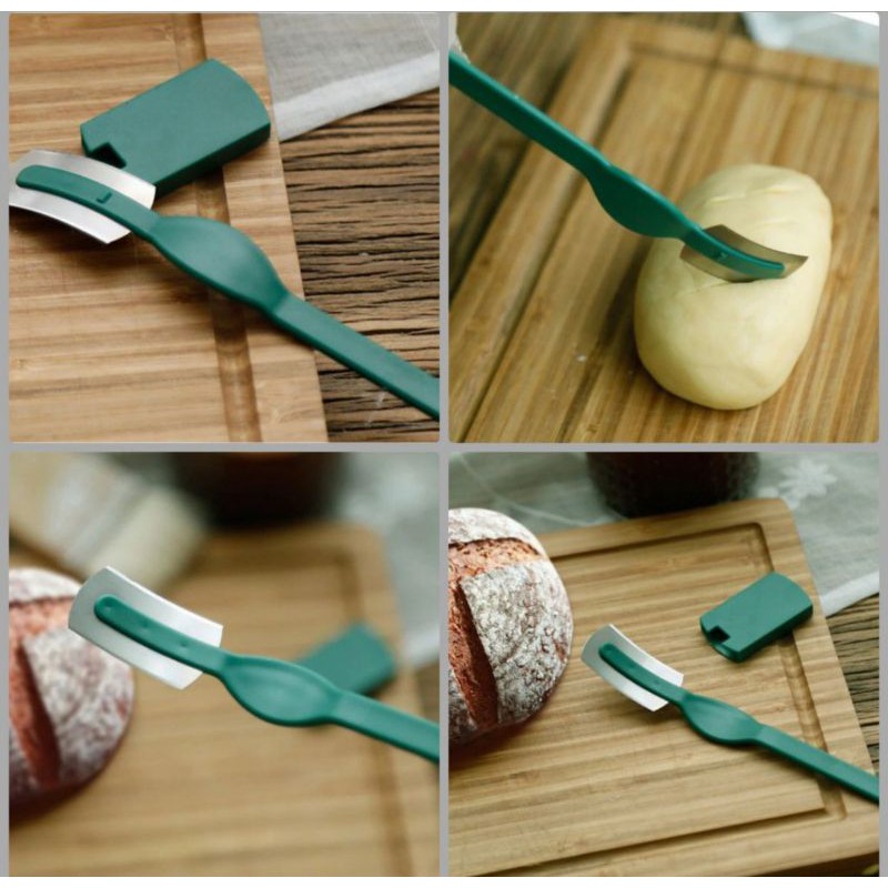 Jual Pisau baguette Scraper kue roti Slicer knife curved Pemotong ...