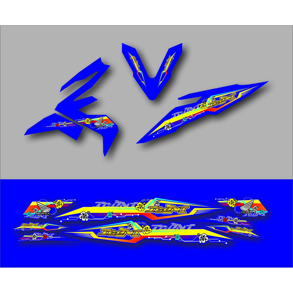 Jual STRIPING MOTOR HONDA BEAT NEW ESP / STREET VARIASI WARNA BIRU ...