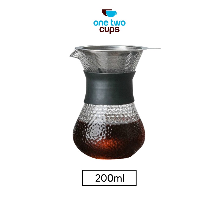 Jual One Two Cups Coffee Maker Pot V60 Drip Kettle with Filter 200ml | Shopee Indonesia