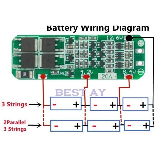Jual JUAL Modul PCB BMS 3S 20A 12V Pack Balance 18650 Lithium Baterai ...