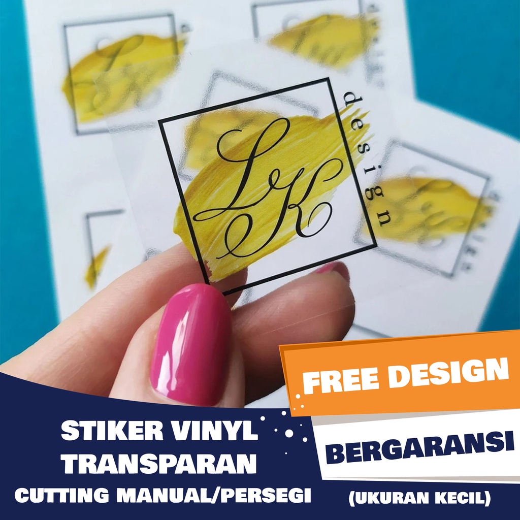 Jual Cetak Stiker Vinyl Transparan Cutting Manual Persegi Custom ...