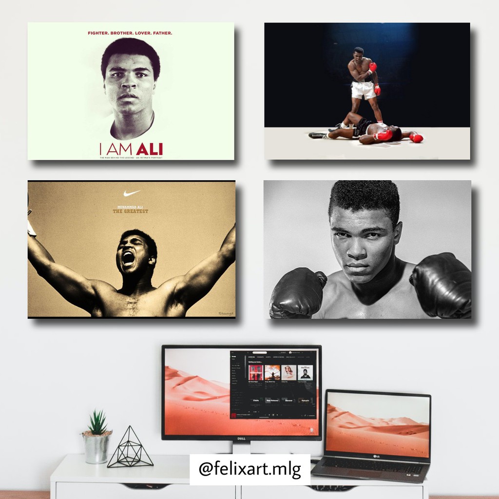 Jual Poster 3D Muhammad Ali Frame Kayu Wall Decor Aesthetic Hiasan ...