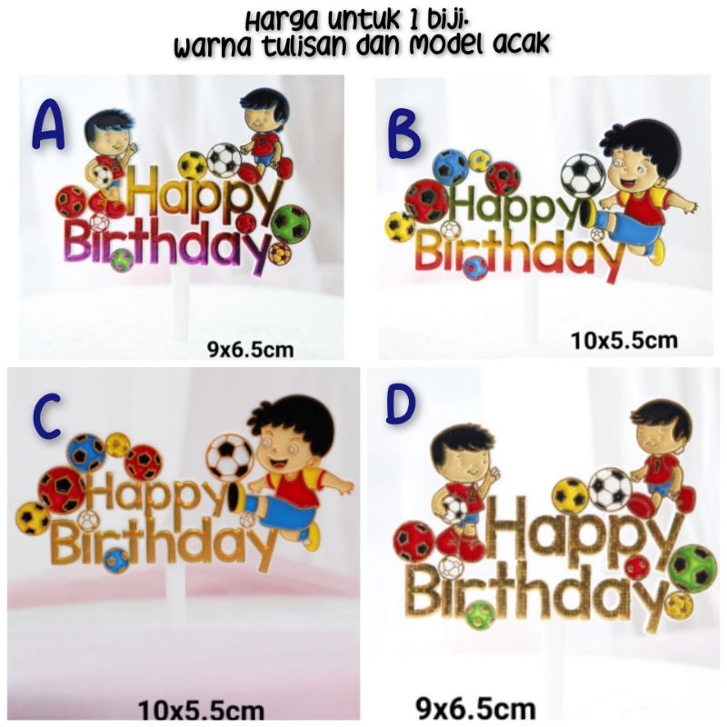 Jual cake topper hiasan kue ulang tahun acrylic akrilik karakter sepak ...