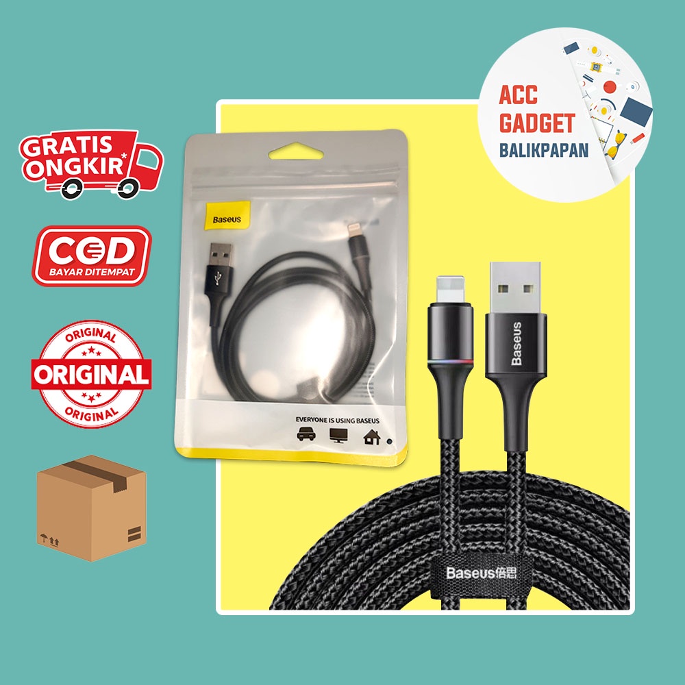 Jual Kabel Data LED Baseus Fast Charging iPhone 1M | Shopee Indonesia