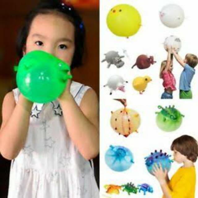 Jual mainan anak balon animal motif hewan sapi kerbau gajah bisa ...