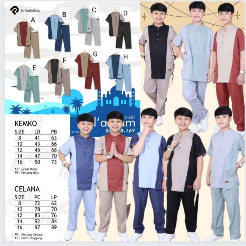 Jual Baju Setelan Kemeja Koko Anak Remaja 8-16T Al 'Amam Paddlekids ...