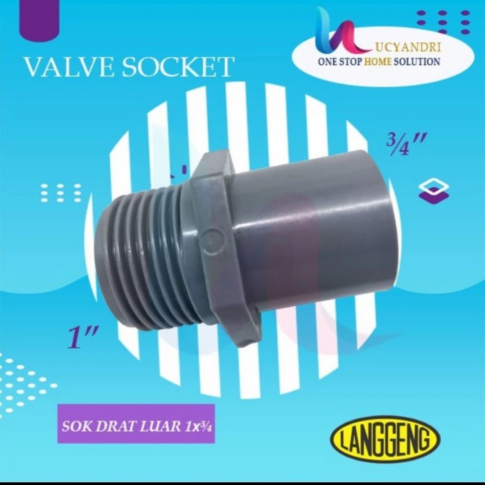 Jual SDL shok drat luar 1" x 3/4" pvc - Langgeng | Shopee Indonesia