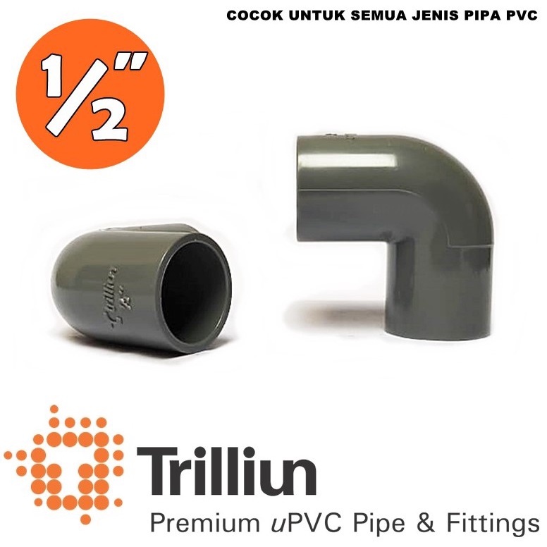 Jual Sambungan Pipa L 1/2" Trilliun Sambungan Pipa Knie PVC 1/2 Inch Elbow L-Bow Knee Siku 1/2 ...