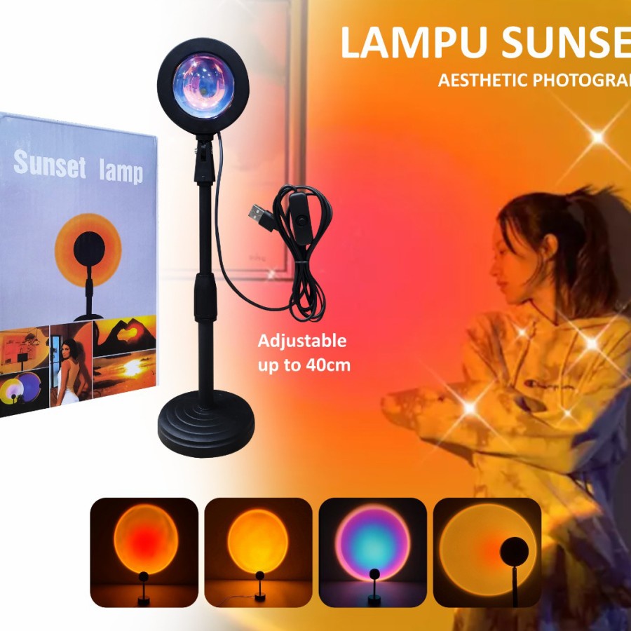 Jual LAMPU SUNSET LED PROYEKTOR LAMP EFEK MATAHARI SUN SET MEJA STUDIO ...