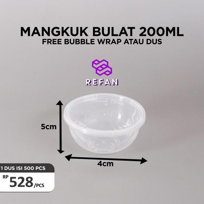 Jual Thinwall Bulat 200ml plastik/ Cup Puding isi 500pcs per dus ...