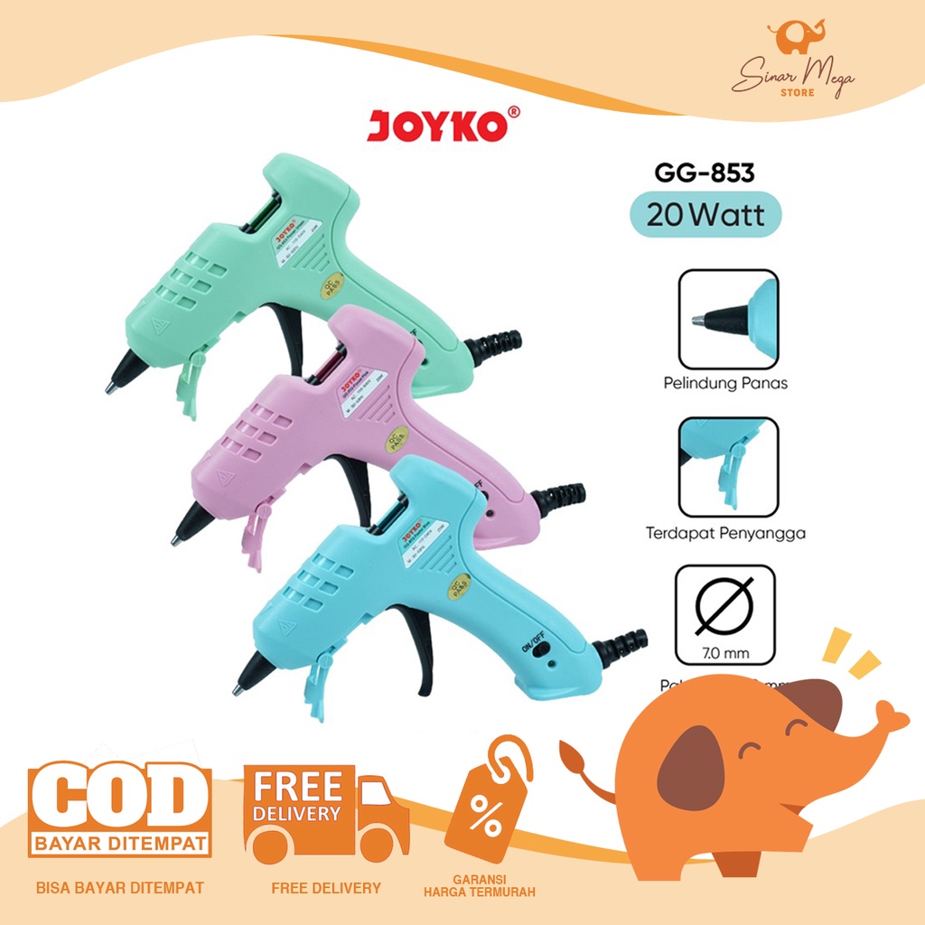 Jual Joyko Glue Gun GG-853 / 20 watt Pastel Color | Shopee Indonesia