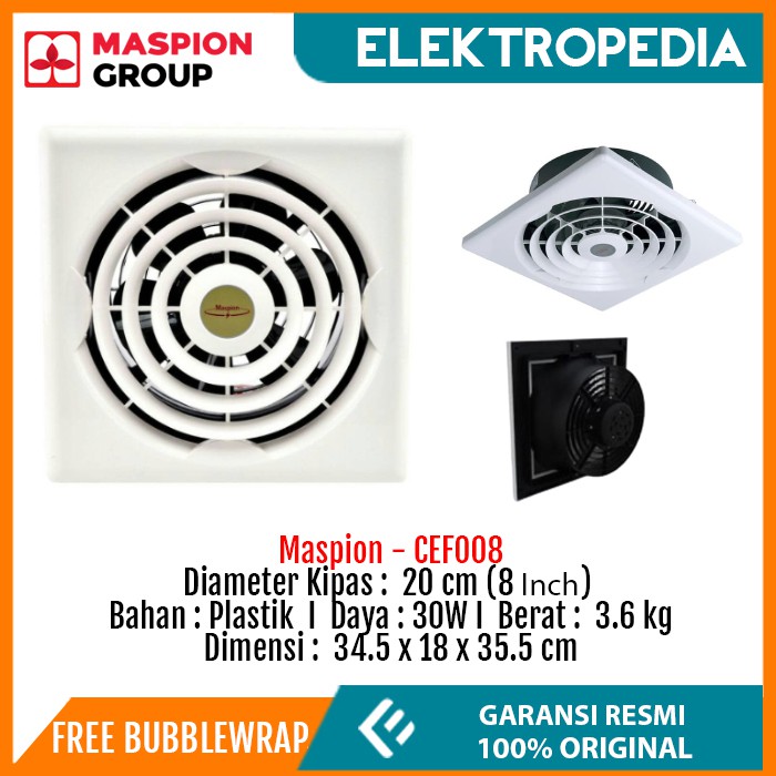 Jual Maspion - Exhaust Fan ( 8 Inch ) Plafon CEF 2008 | Shopee Indonesia