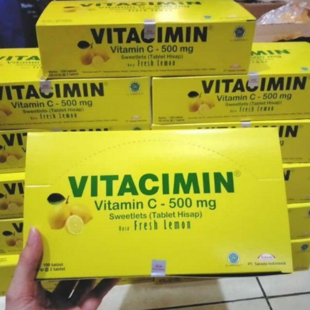 Jual VITACIMIN 1 BOX ISI 100 TABLET VITAMIN C HISAP PERMEN VITAMIN C ...