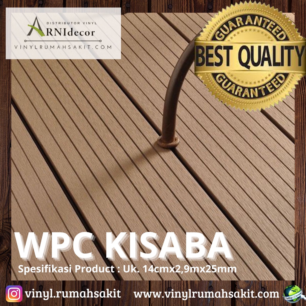 Jual WPC merk Kisaba Uk. 14cmx2,9m Tebal 25mm-Motif Garis Anti UV-Air ...