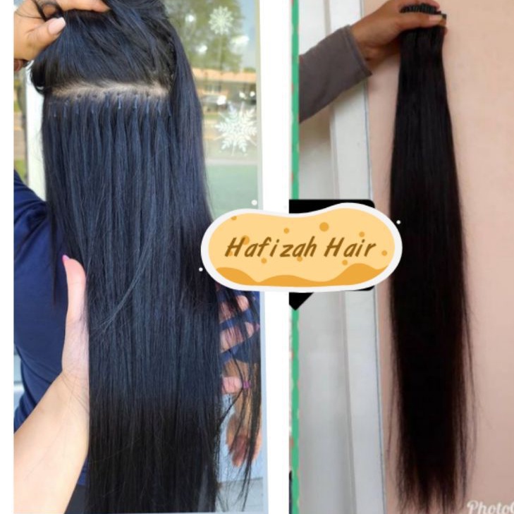 Jual HARGA PER HELAI Hair Extension Rambut Sambung Asli 70cm Hitam ECER ...