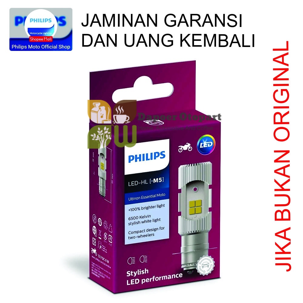Jual Lampu Philips Ultinon Essential Moto LED HL M5 Kaki1 6500K 12V DC 6W | Shopee Indonesia