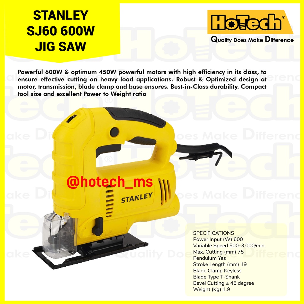 Jual STANLEY| SJ60 GERGAJI LISTRIK 600W JIG SAW | Shopee Indonesia