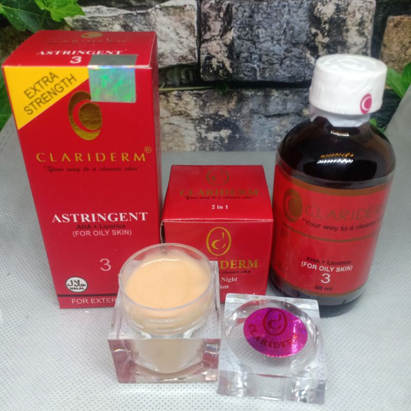 Jual PAKET CREAM CLARIDERM 3in1 ORIGINAL (TONER DAN CREAM) | Shopee ...