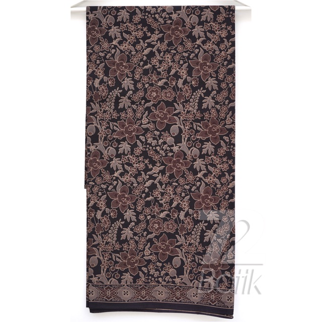 Jual KAIN BATIK PREMIUM Bahan Katun Motif Kembang Warna Hitam Item ...