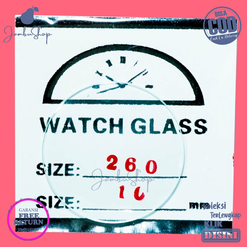 Jual Kaca Jam Kaca Bahan Aksesoris Jam Bagus PNC-260 Bulat Cembung 2,6 ...