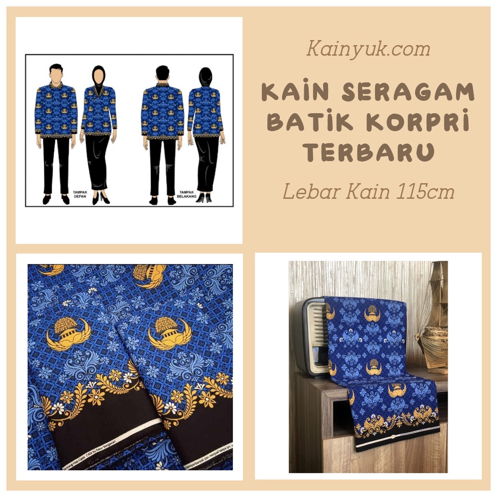 Jual KAIN BATIK KORPRI TERBARU ORIGINAL COTTON 40's / Seragam Batik ...