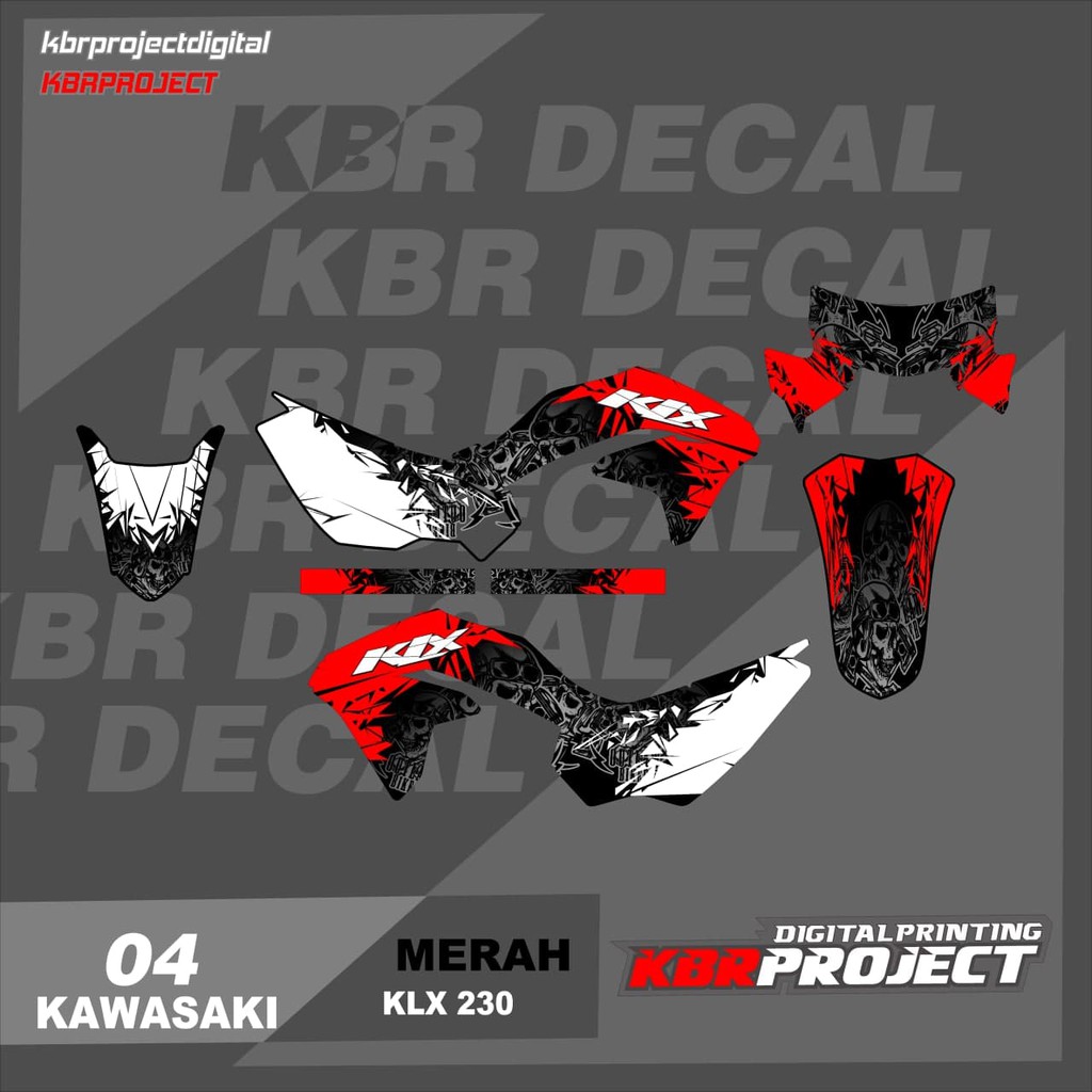 Jual DECAL KLX 230 STICKER VARIASI MOTIF GRAFIS DECAL MOTOR KAWASAKI ...