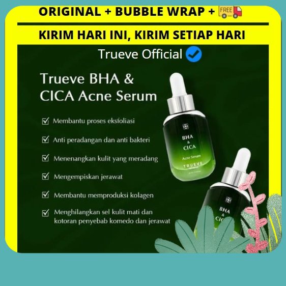Jual TRUEVE BHA & CICA Acne Serum 30 ML, Serum Wajah XTRA ORI by Original Rainbowshop | Shopee ...