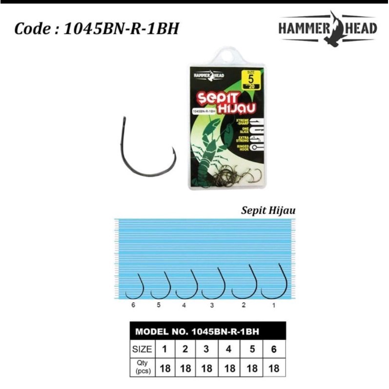 Jual Kail sabit Mata Pancing udang / lobster HH Sepit Hijau 1054bn ...