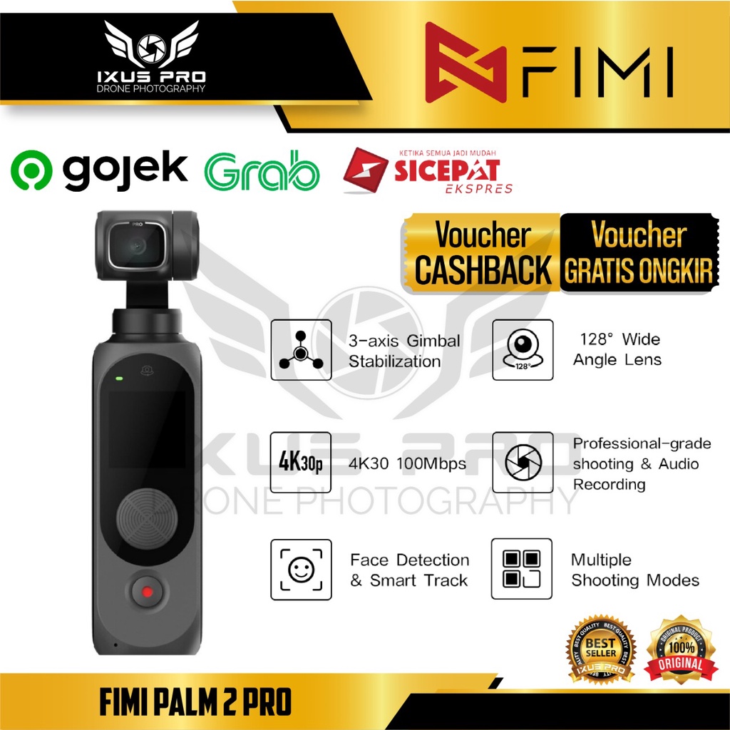 Jual FIMI Palm 2 Pro 3-axis 4K 1/2" CMOS SENSOR GIMBAL POCKET CAMERA | Shopee Indonesia