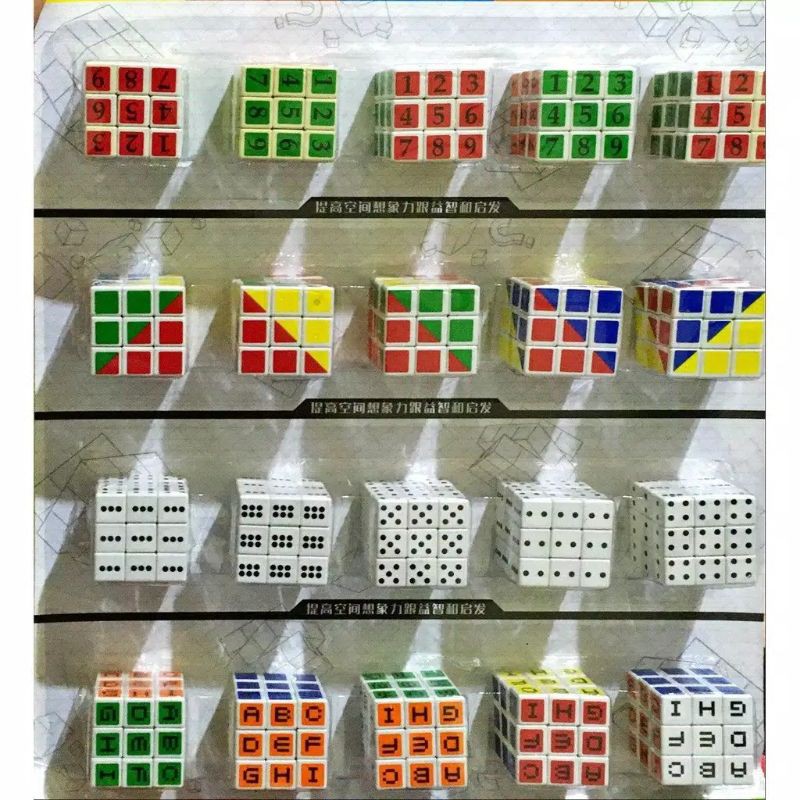 Jual mainan anak rubik education UKURAN 3x3 CM ANAK PINTAR CERDAS ...