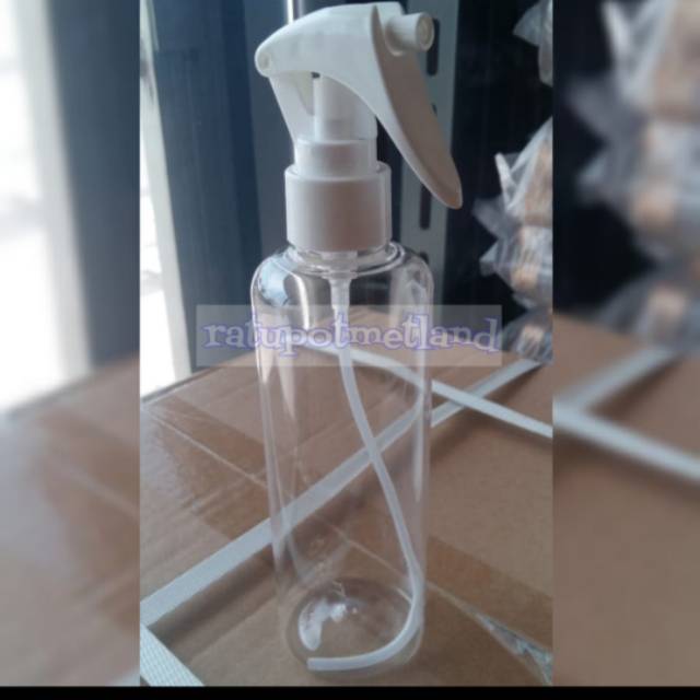Jual Botol 250 ml pet plastik bening triger putih | Shopee Indonesia