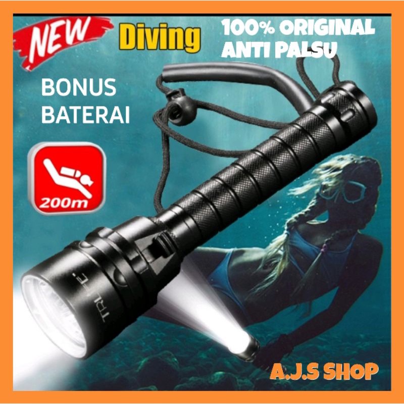 Jual [100% ORIGINAL] Senter LED Scuba Dive Waterproof 200M T6 - TG-S151 ...