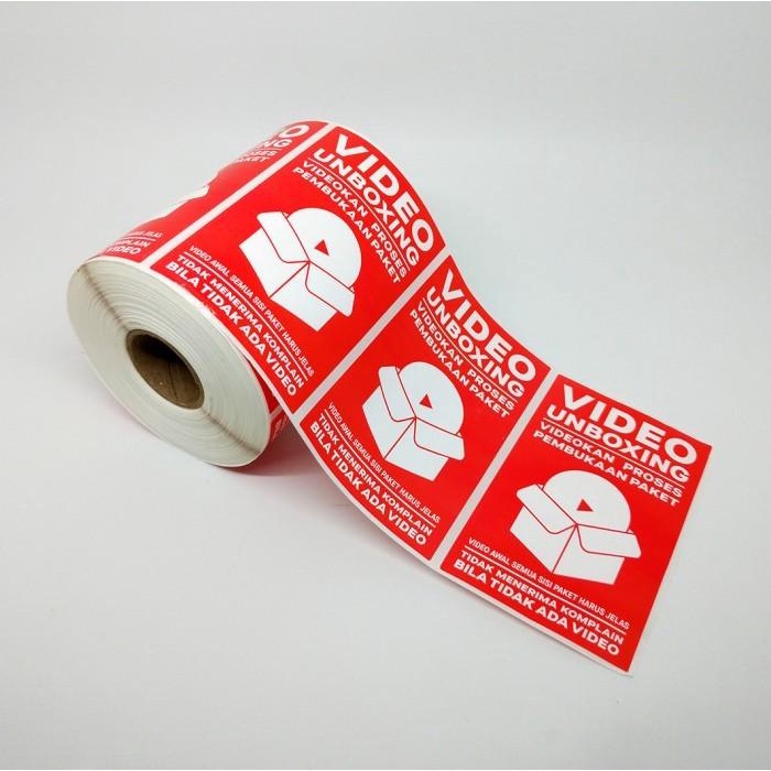 Jual Sticker Label Video Unboxing Pengiriman 9 X 5,5 Cm (1 Roll/ 500 ...