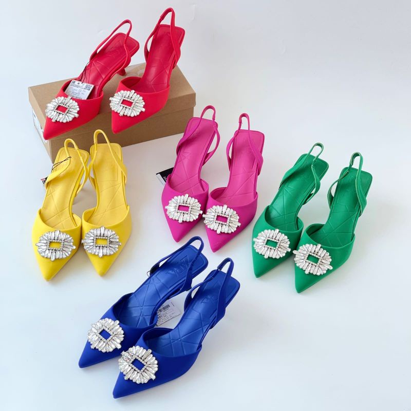 Jual PROMO SALE !! Sepatu Sandal Shoes Zara Heels 6 cm hitam pink biru ...