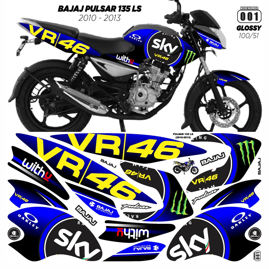 Jual Stiker Striping Decal Bajaj Pulsar 135 LS Semifullbody Variasi ...