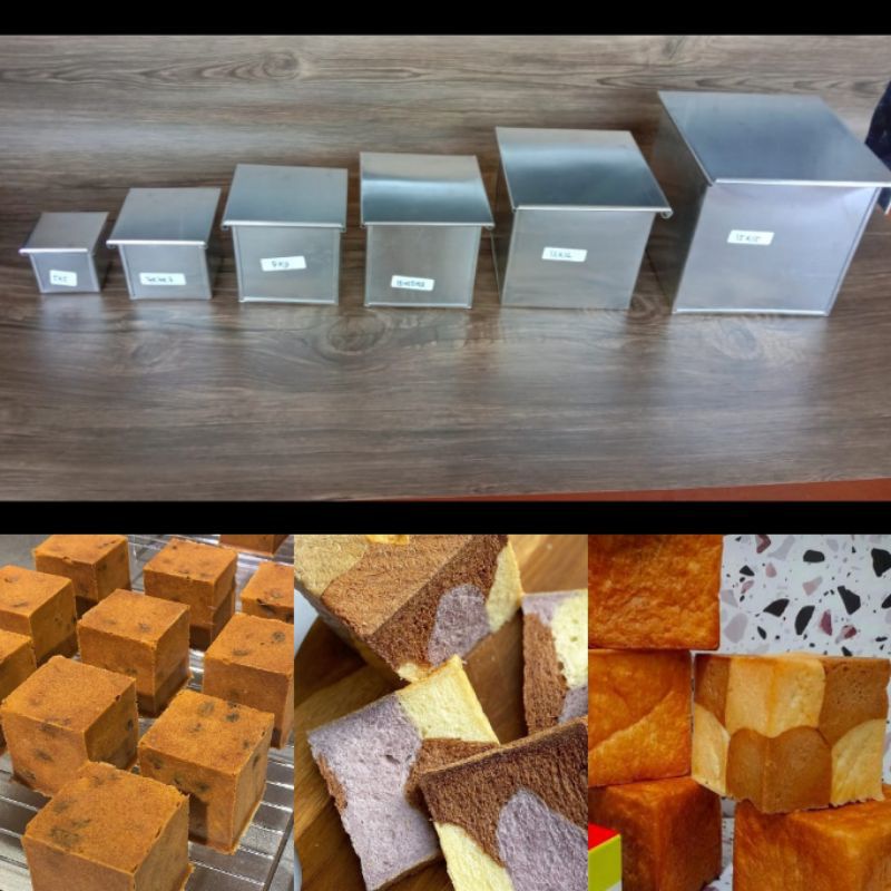 Jual Loyang Roti Kubus/Loyang Roti Tawar Pakai Tutup Ukuran 5 6 7 8 9 ...