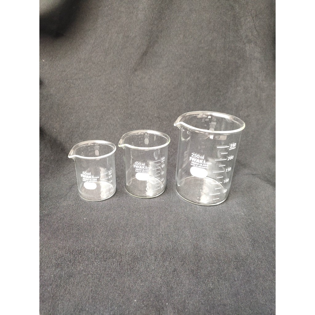 Jual beaker glass iwaki 50 ml / 100 ml / 250 ml / 10 ml / 20 ml / 30 ml / gelas kimia / gelas ...