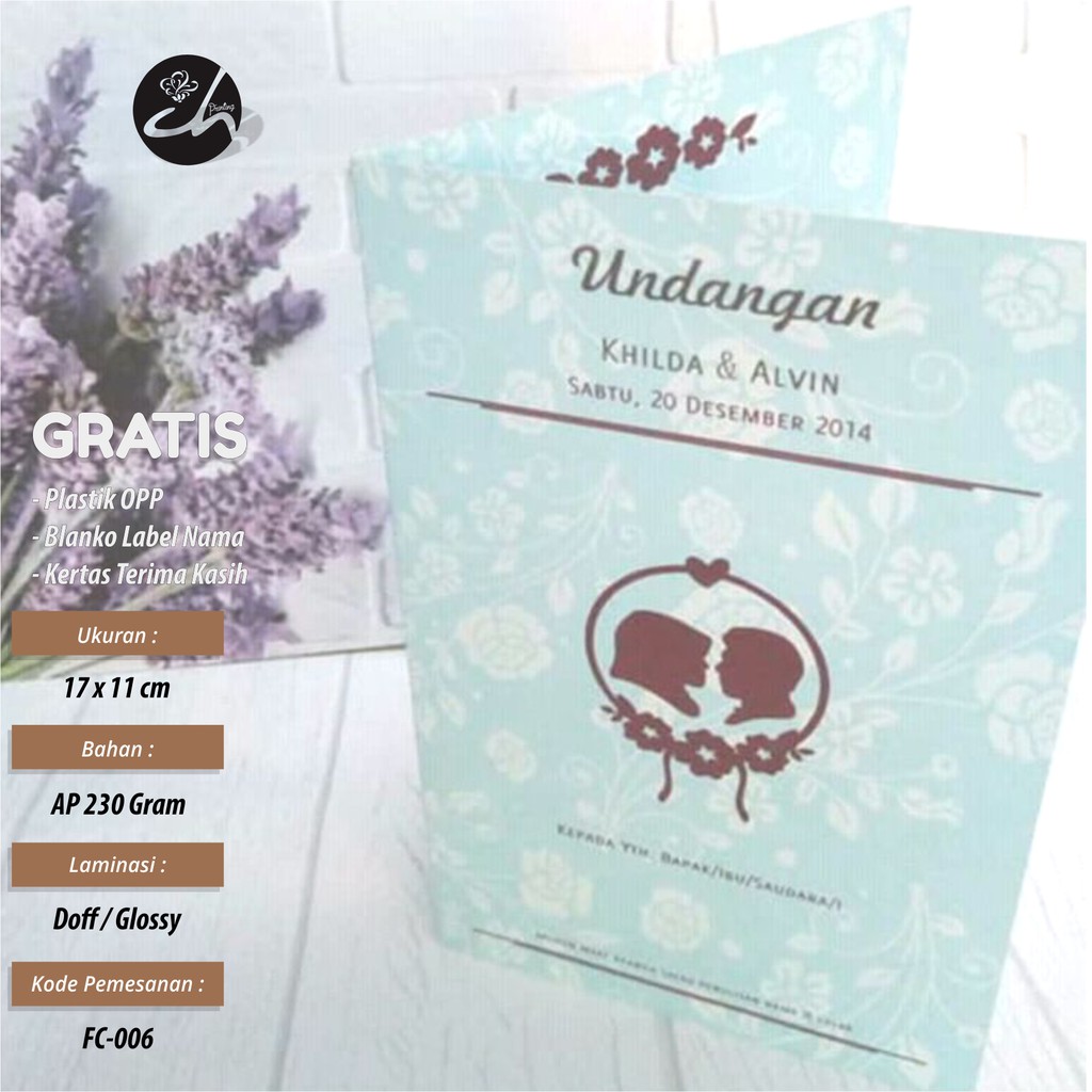 Jual Kartu Undangan Full Colors Bunga/Kartu Undangan Bunga Full Colors ...