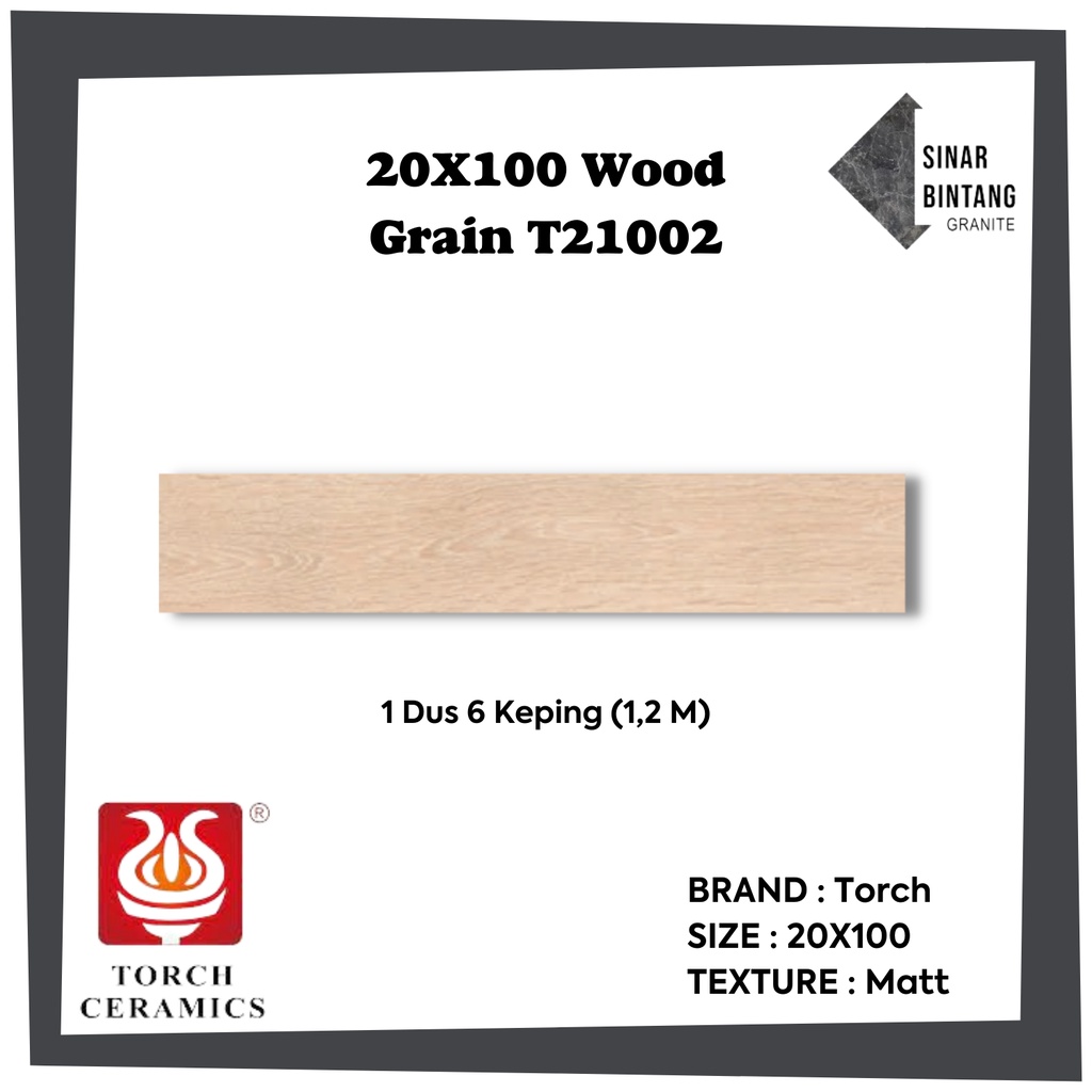 Jual Granit 20X100 | Granit Lantai Wood Grain T21002 TORCH | Shopee Indonesia